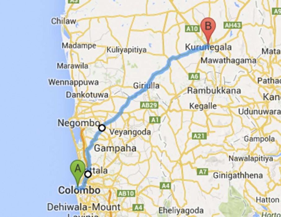 Sri Lanka Map Kurunegala Sri Lanka Map Kurunegala